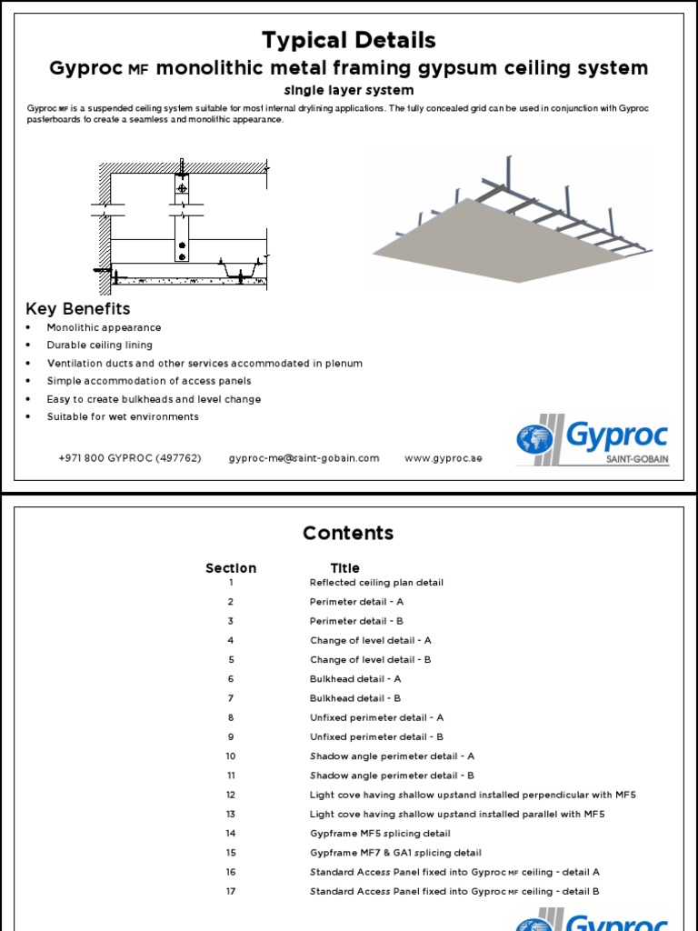 Gyproc MF - 1 Layer Board (Rev 2) - Binder | PDF | Drywall | Screw