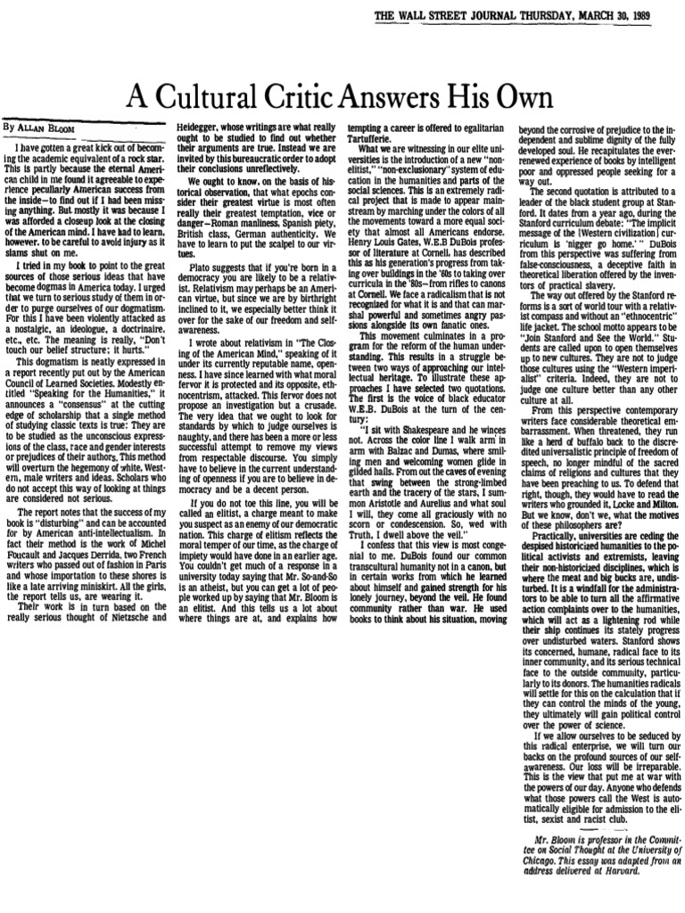 Cultural Critic Answers His Own (Allan Boom 1989) | Download Free PDF ...