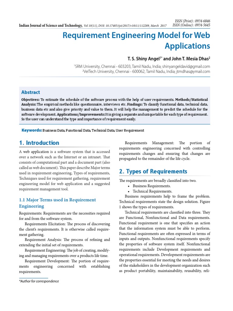 Requirement Engineering Model for Web Applications | PDF | Focus Group ...
