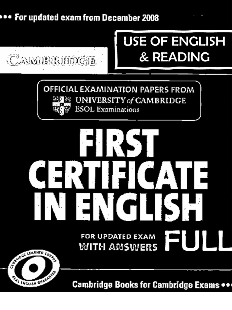Cambridge Fce Ests Full Book With Answers | PDF