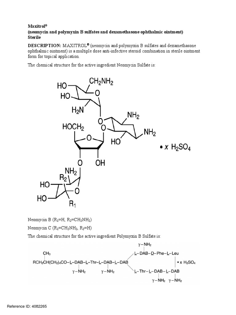 Maxitrol (Neomycin and Polymyxin B Sulfates and Dexamethasone ...