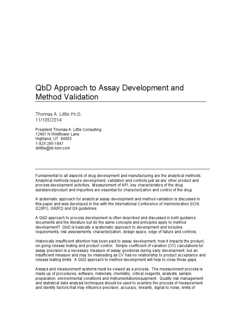 QBD Approach To Assay Development and Method Validation 11052014 | PDF ...