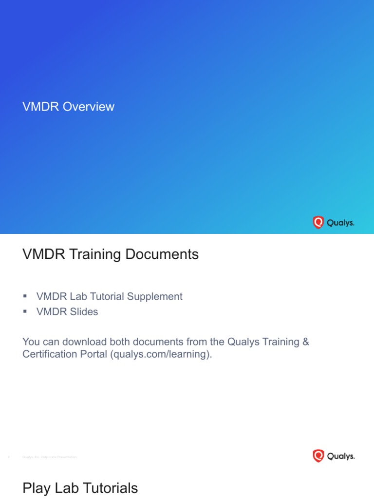 VMDR Presentation Slides | PDF | Vulnerability (Computing) | Cloud Computing
