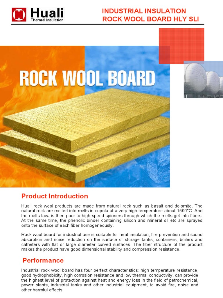 Industrial Insulation Rock Wool Board Hly Sli | PDF | Magma | Fibers