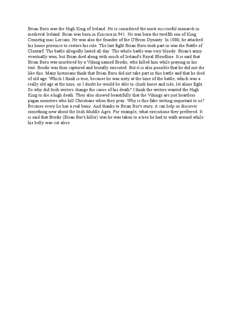 Brian Boru Was The High King of Ireland | PDF