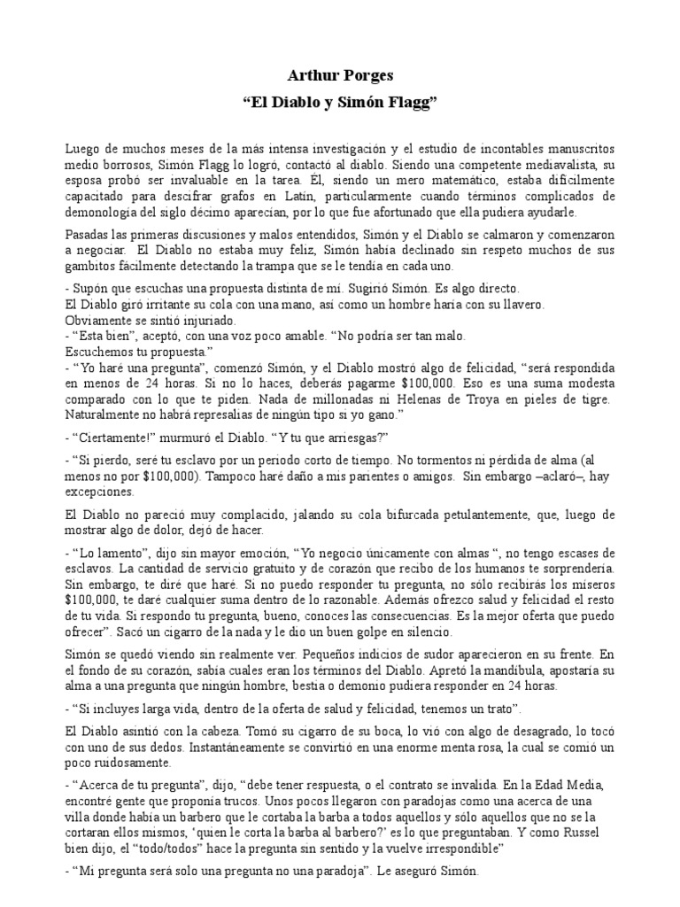 Arthur Porges - El Diablo y Simon Flagg | PDF | Diablo | Felicidad