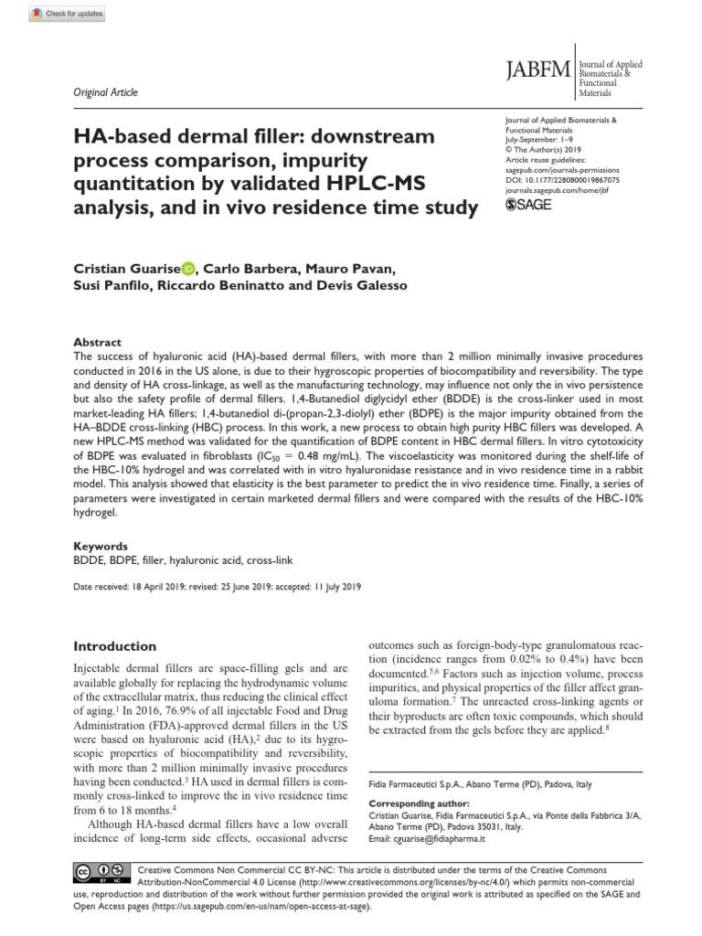 HA-based Dermal Filler Downstream Process Comparis | PDF | Liquid ...