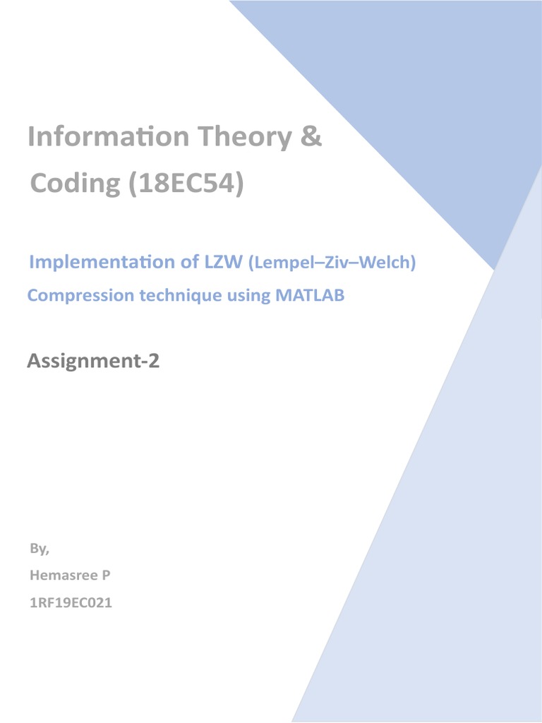 Information Theory &: Coding (18EC54) | PDF | Data Compression | Code