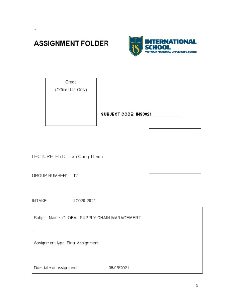 Assignment Folder: Grade (Office Use Only) | Download Free PDF | Supply ...