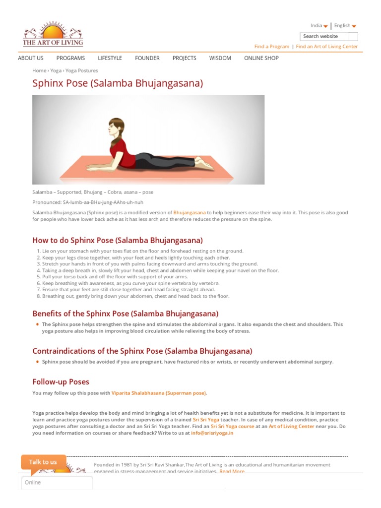 How To Do Sphinx Pose (Salamba Bhujangasana) | Download Free PDF ...