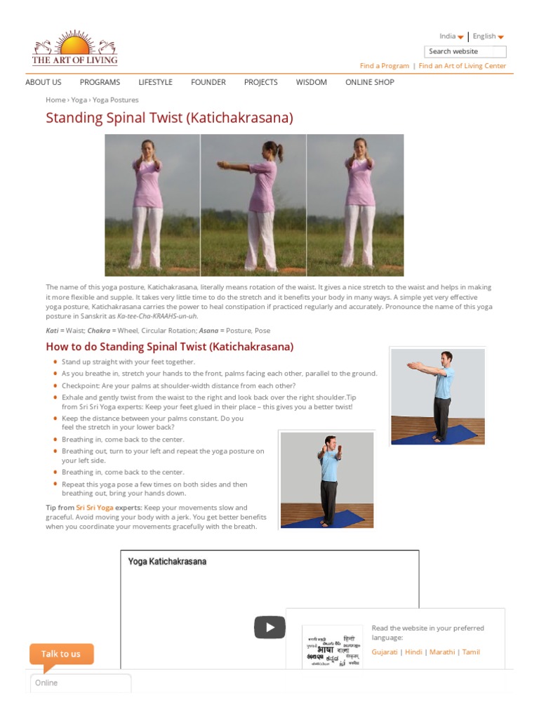 Standing Spinal Twist | PDF | Asana | Yoga