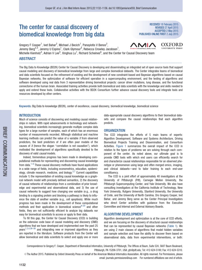 The Center For Causal | PDF | Bayesian Network | Time Series