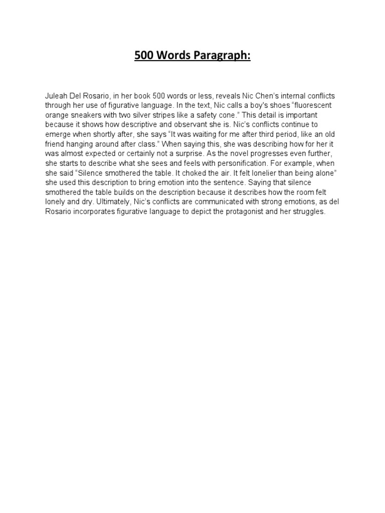 500 Words Paragraph Semaj | PDF