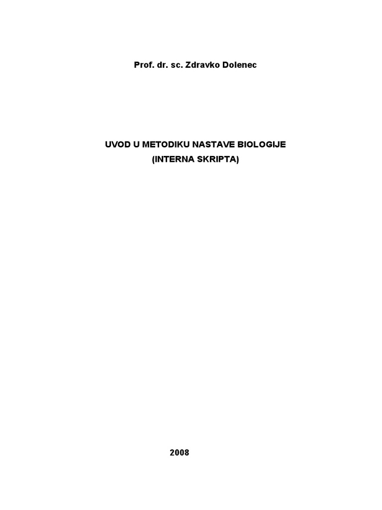 Skripta Za Metodiku Biologije | PDF