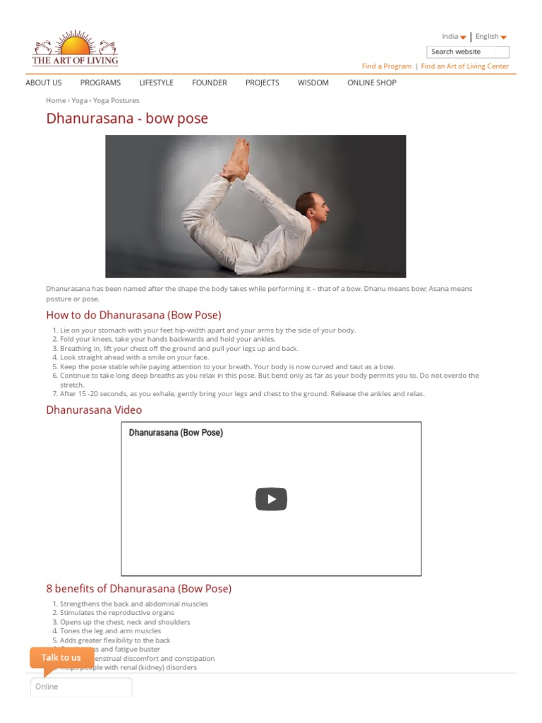 How To Do Dhanurasana (Bow Pose) | PDF | Asana | Breathing