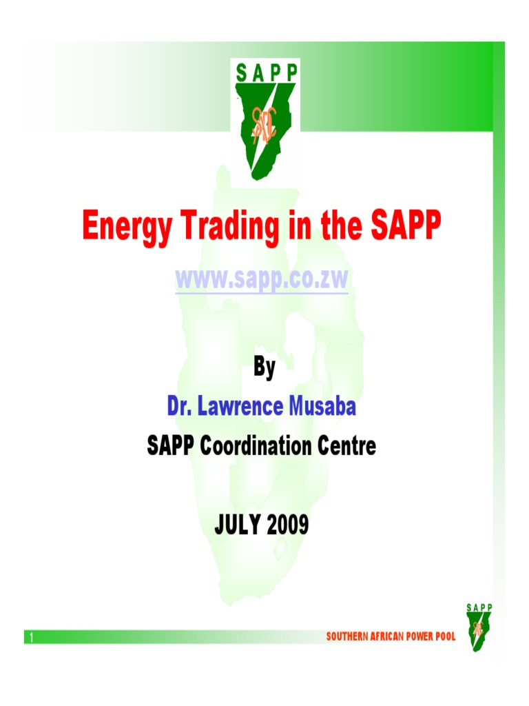 Presentation - Energy Trading in The SAPP - 06.2009 | PDF | Prices ...