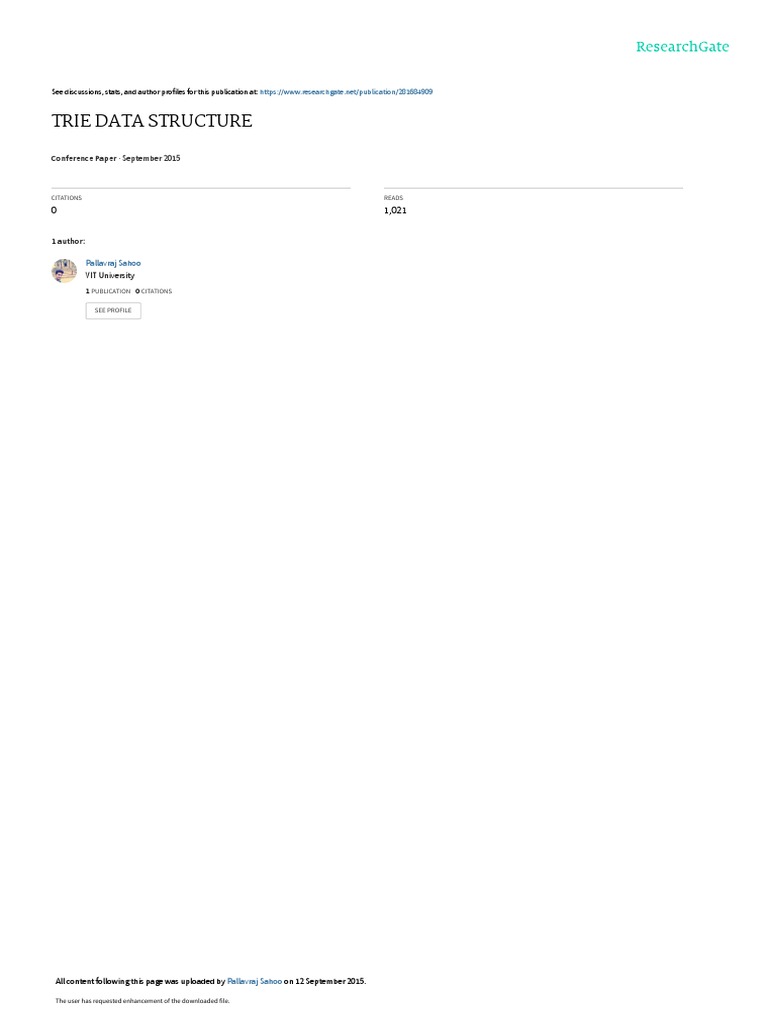 Trie Data Structure: September 2015 | PDF | Array Data Structure | Data