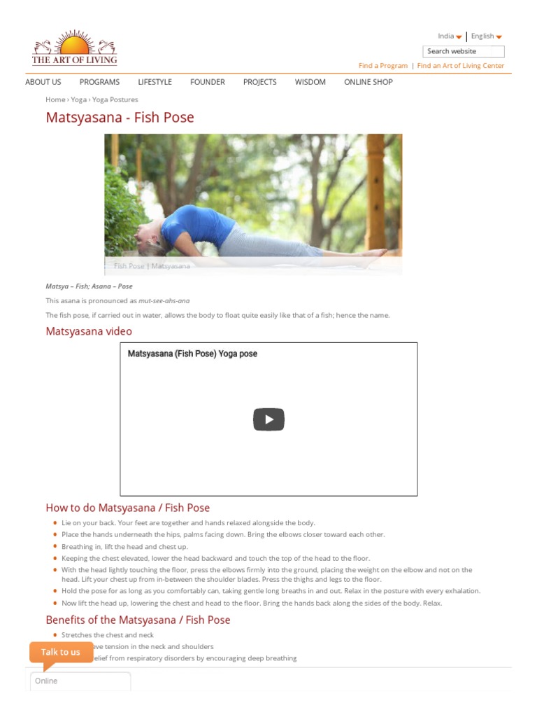 Matsyasana - Fish Pose | PDF | Asana | Breathing