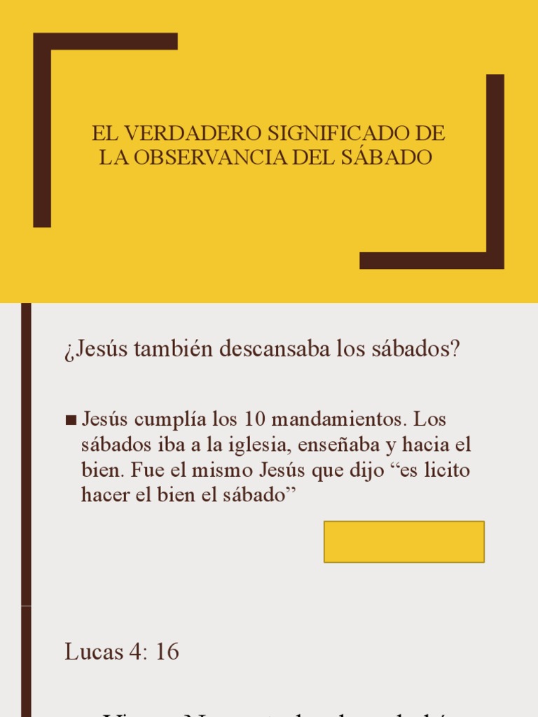 El Verdadero Significado de La Observancia Del Sábado | PDF | Shabat ...