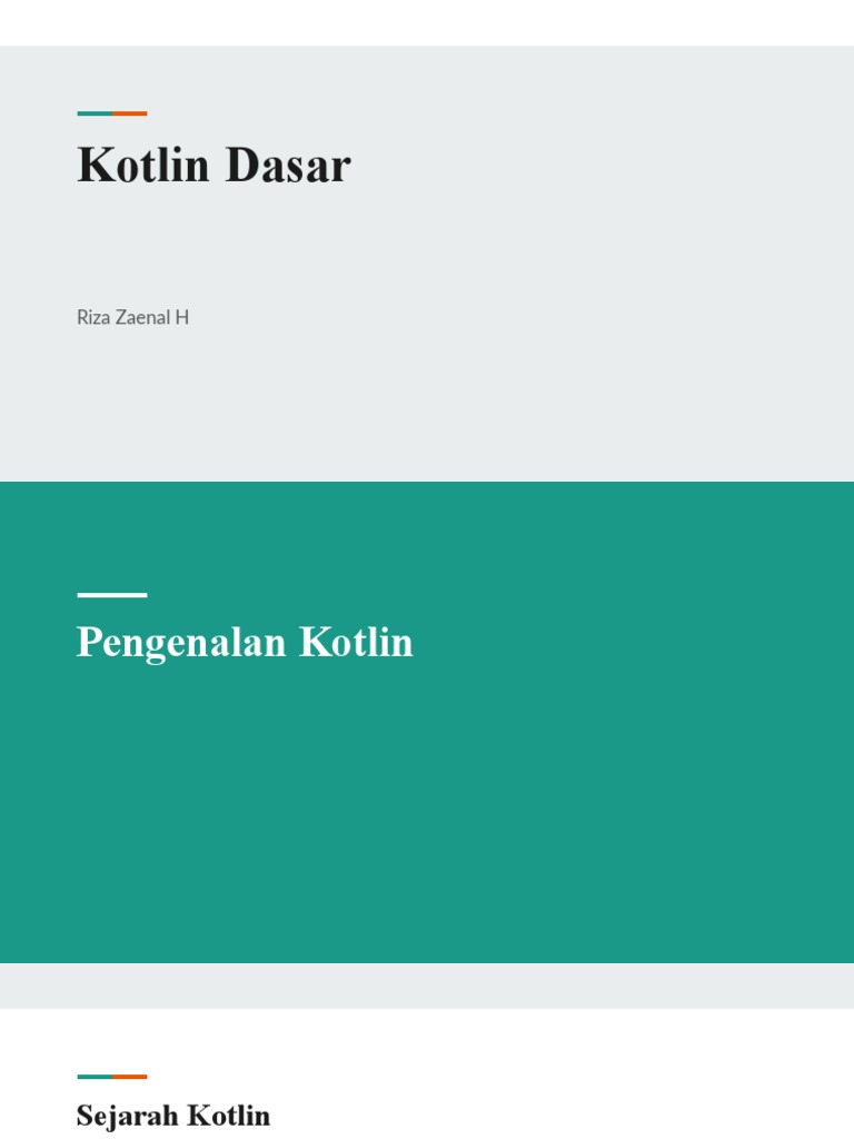 Panduan Belajar Kotlin Dasar | PDF