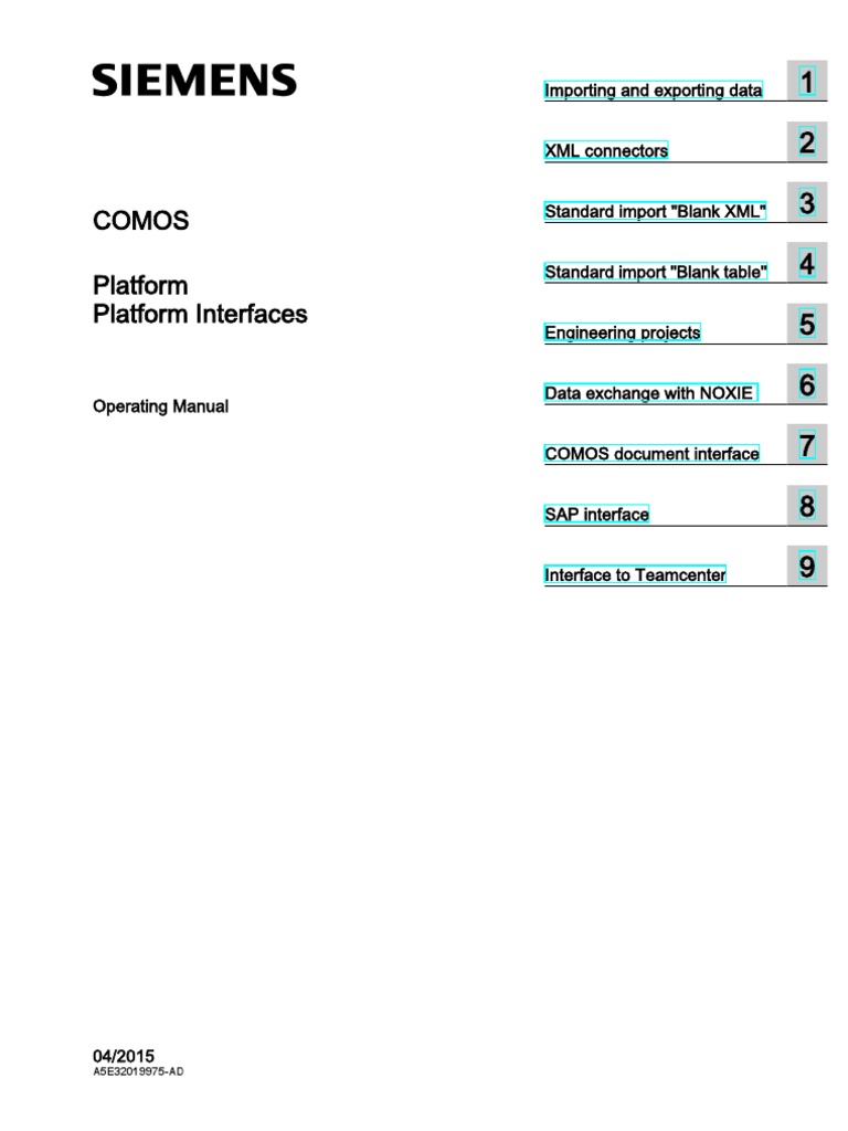 COMOS Platform Interfaces EnUS en-US | PDF | Auto Cad | Xml