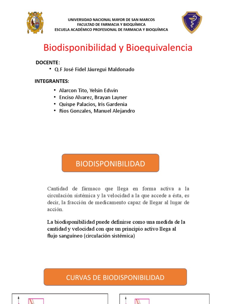 Biodisponibilidad y Bioequivalencia | PDF | Medicamentos con receta | Biodisponibilidad