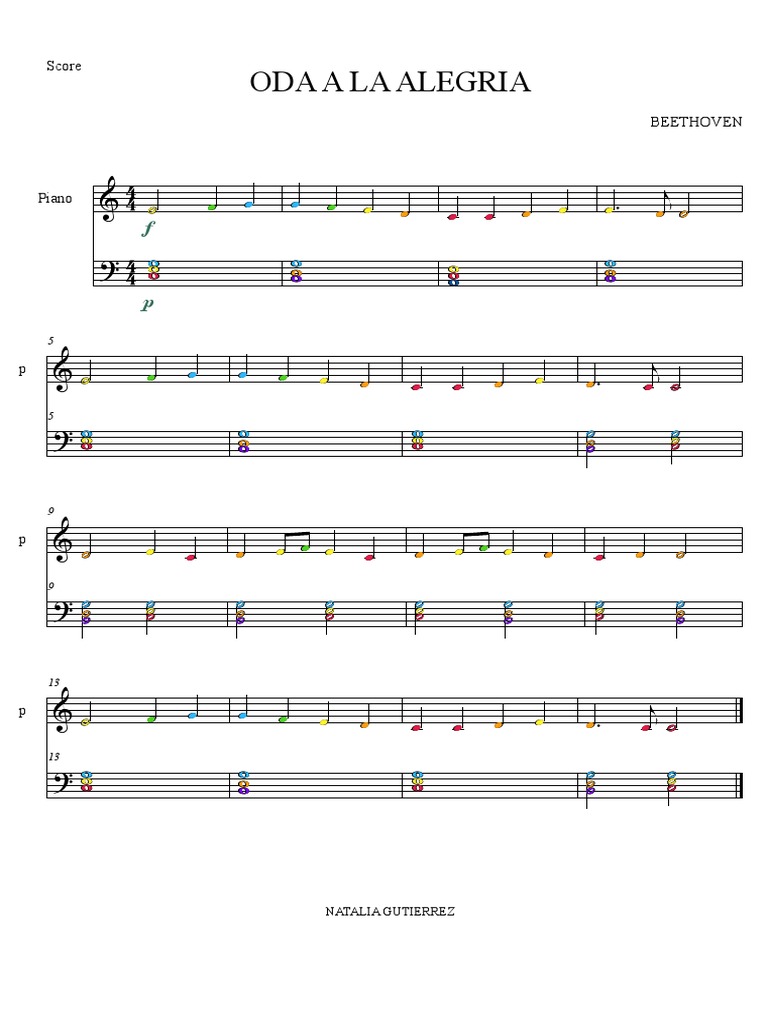 Oda A La Alegria | PDF | Musical Compositions