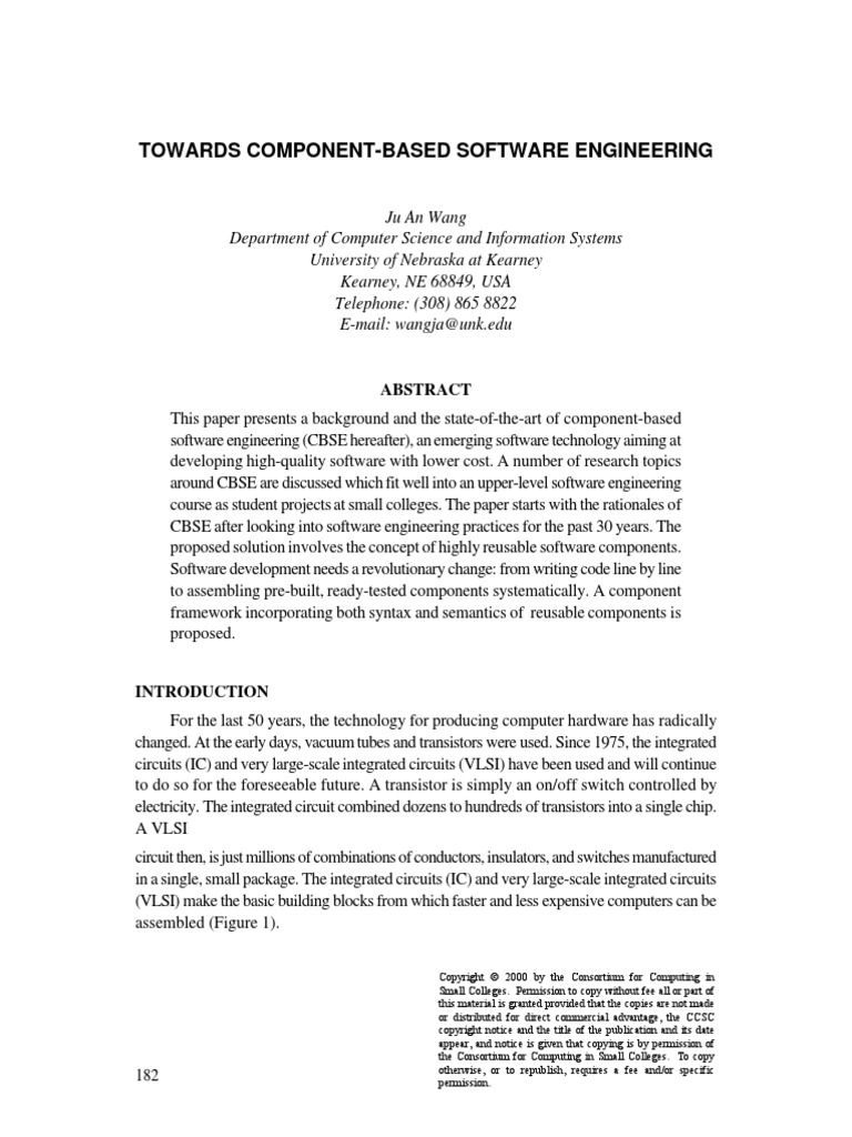Toward Component Based Software Engineering | PDF | Component Based Software Engineering ...