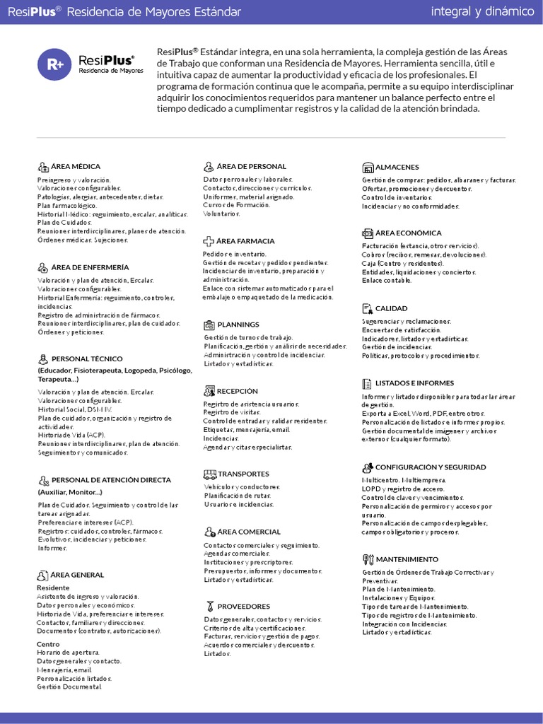 Resiplus Residencia Mayores | PDF | Gestión de registros