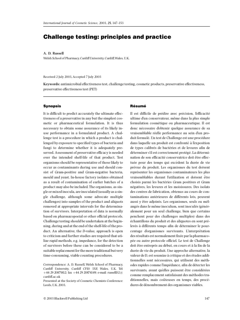 Challenge Testing: Principles and Practice | PDF | Food Preservation ...