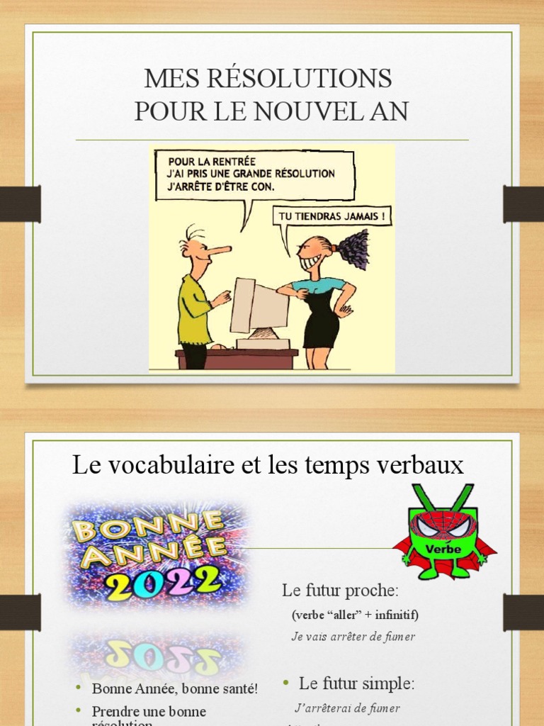 Resolutions Du Nouvel An Exercice Grammatical - 84488 | PDF