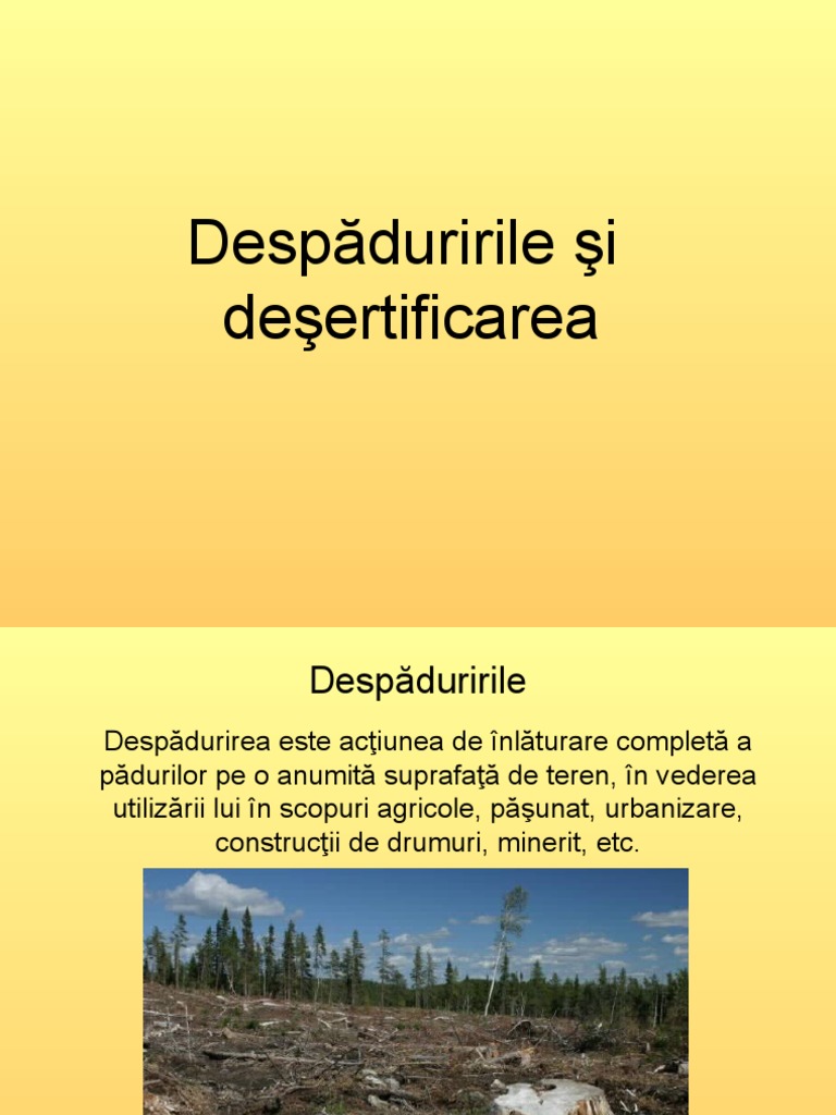 Despăduririle Și Desertificarea | PDF