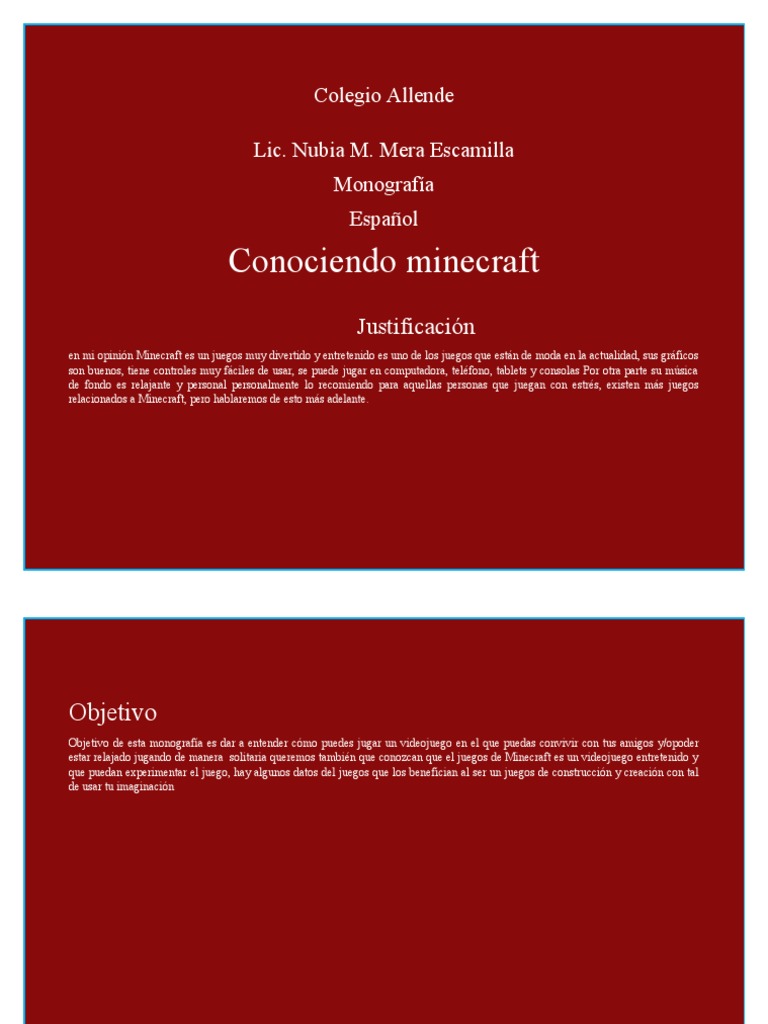 Conclusion Monografia 9 12 21 | PDF | Minecraft | Videojuegos
