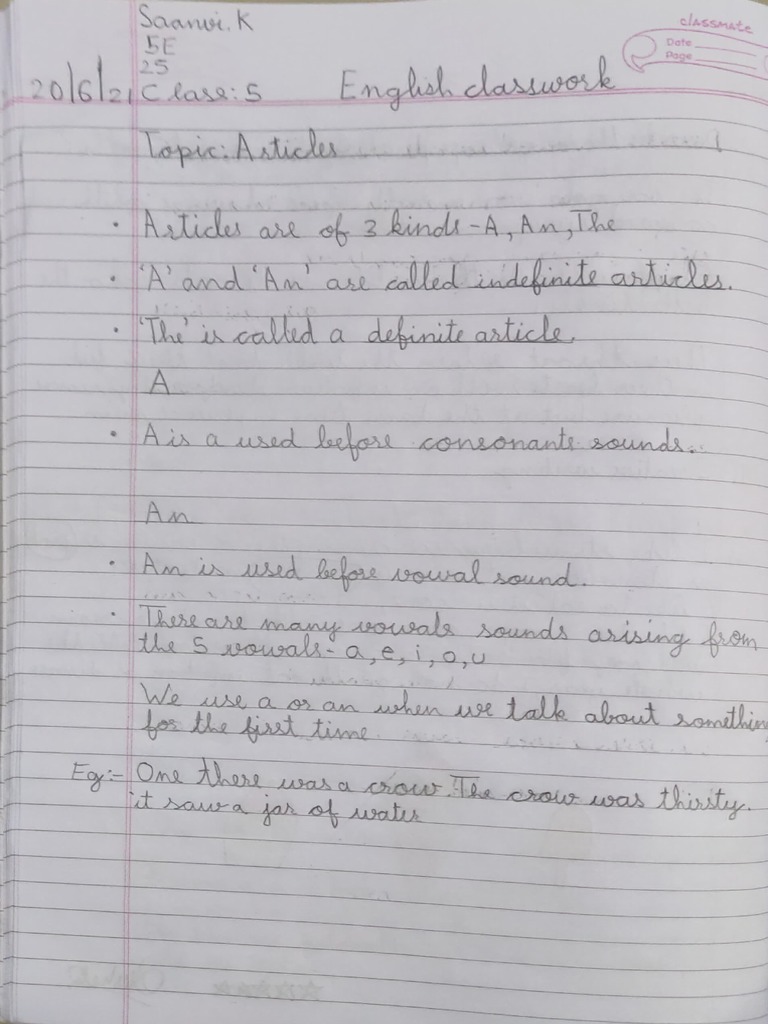 Saanvi - English Homework | PDF