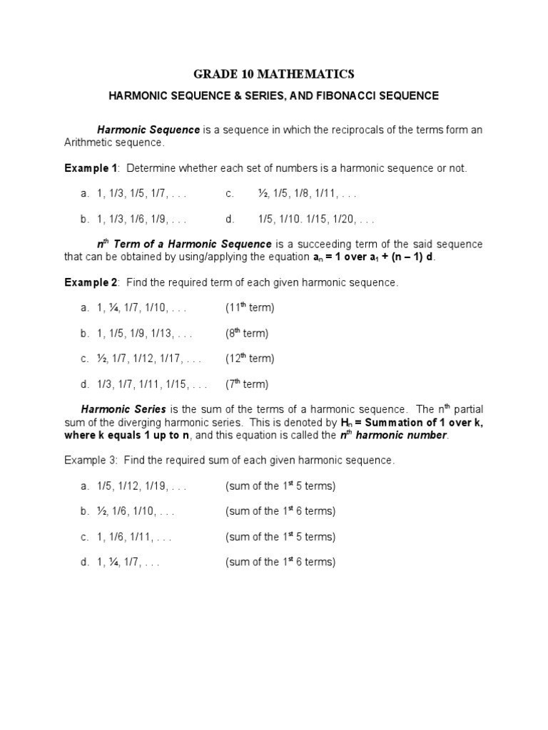 Lesson 3 Grade 10 Math | PDF | Summation | Sequence