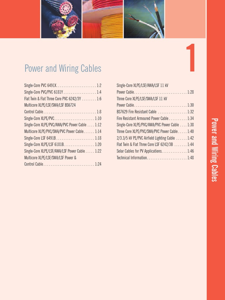 Power and Wiring Cables | PDF | Electrical Wiring | Insulator (Electricity)
