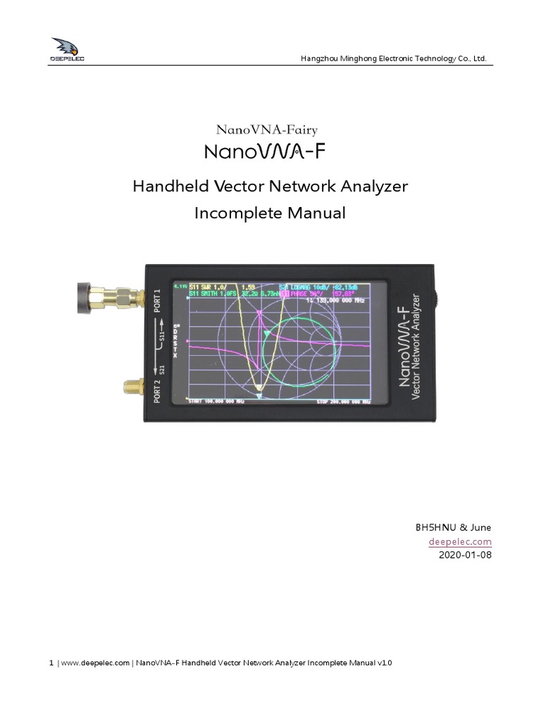 NanoVNA-F Handheld Vector Network Analyzer Incomplete Manual v1.0 | PDF ...