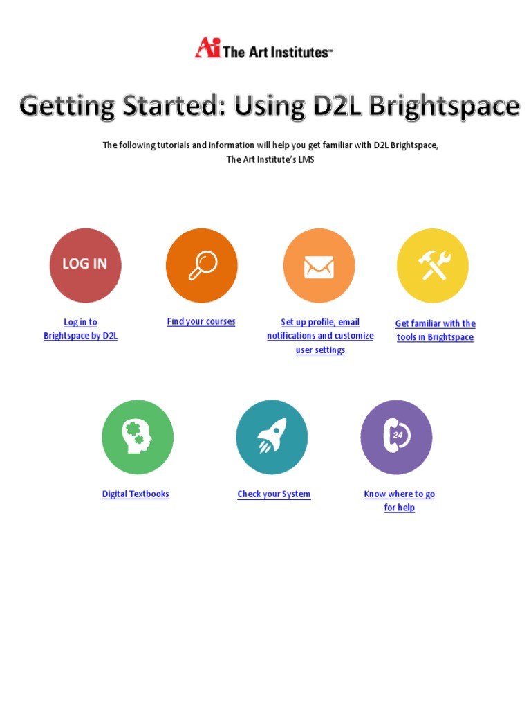 Getting Started: Using D2L Brightspace: Log in | PDF | Online And Offline | Text Messaging