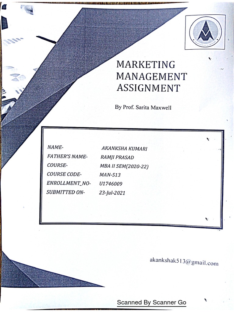 Marketing Management Assignment | PDF