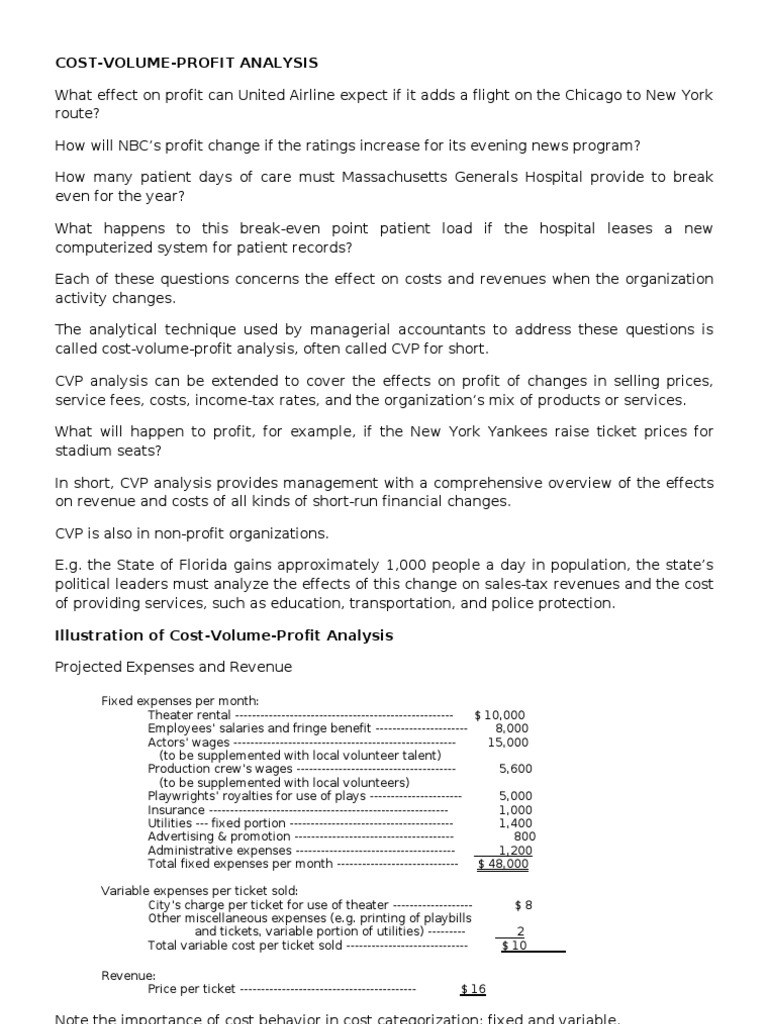 Chapter 7 - Cost-Volume-Profit Analysis | PDF | Business Economics ...
