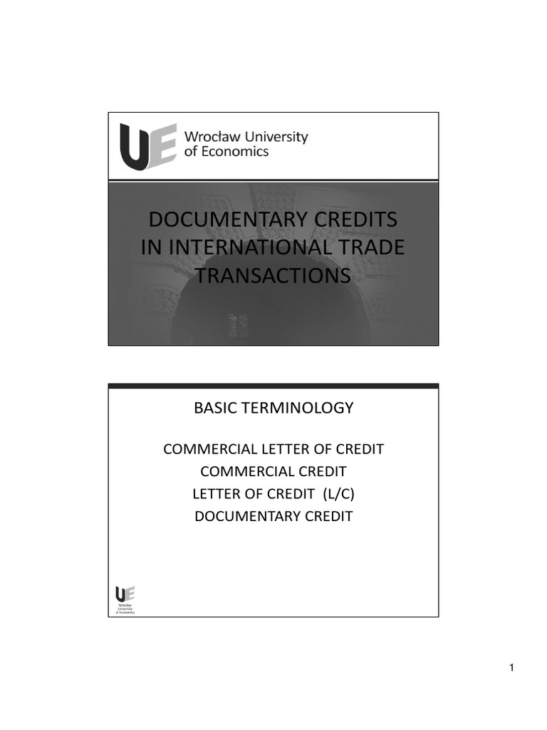 Lecture 7 Documentary Credit | PDF | Letter Of Credit | Banking