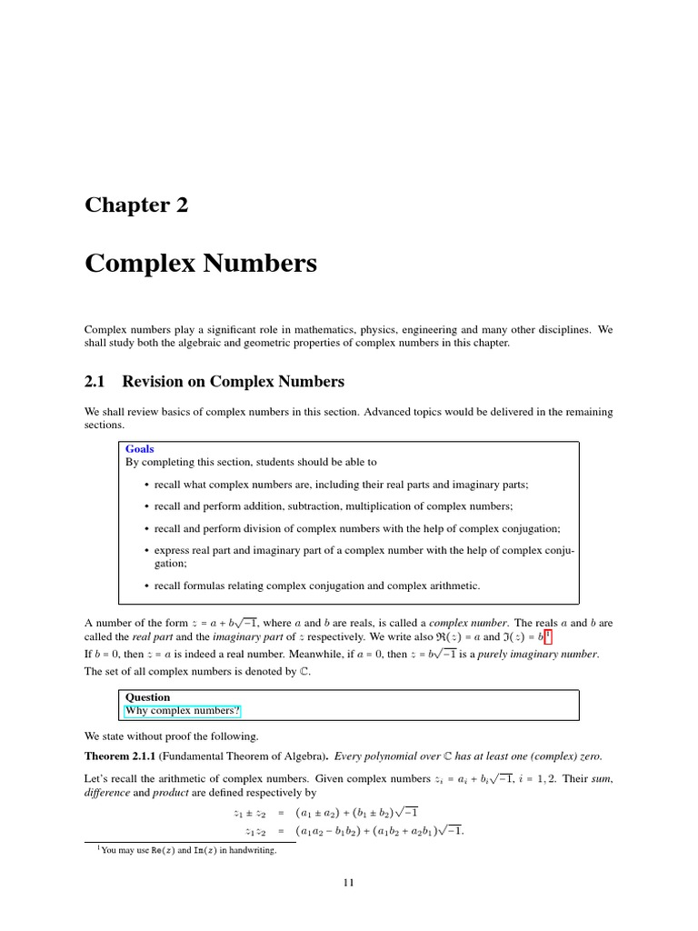 2.1 Revision On Complex Numbers | PDF | Complex Number | Numbers