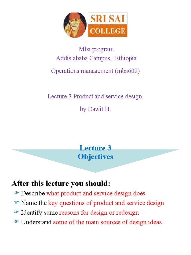 OM Lecture 3 Product and Service Design | PDF | Life Cycle Assessment ...