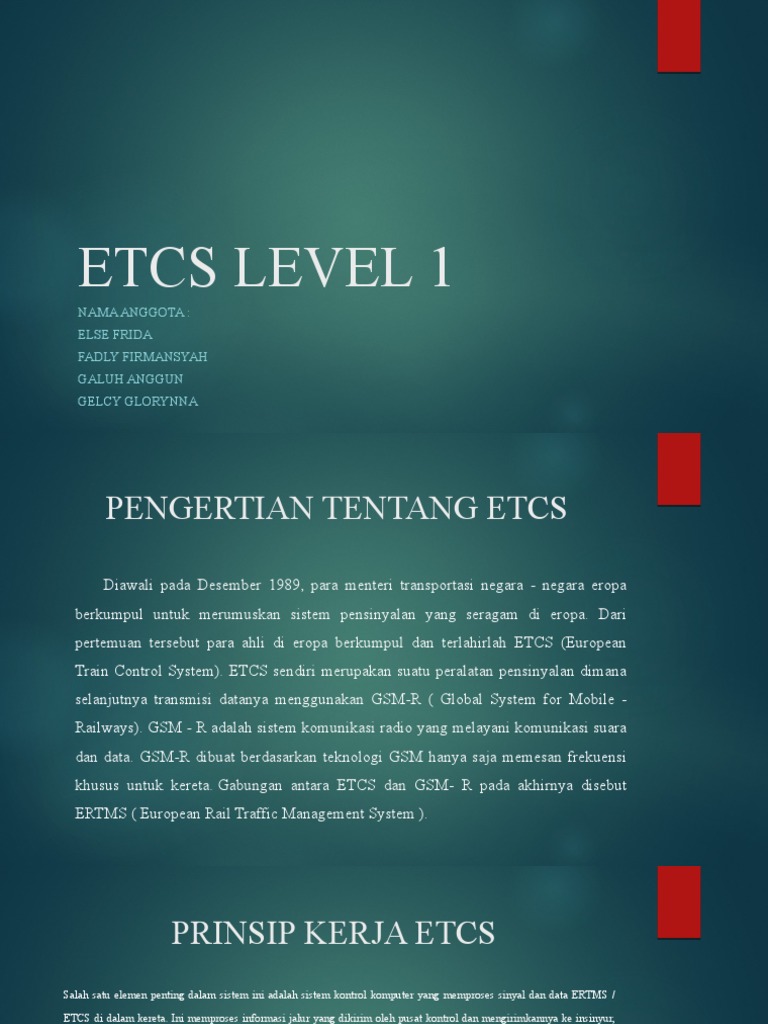 ETCS Level 1: Sistem Kontrol Kereta | PDF | Teknologi & Rekayasa