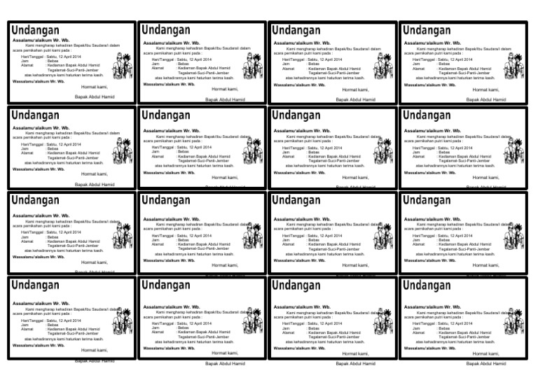 Undangan Rokok Deni | PDF