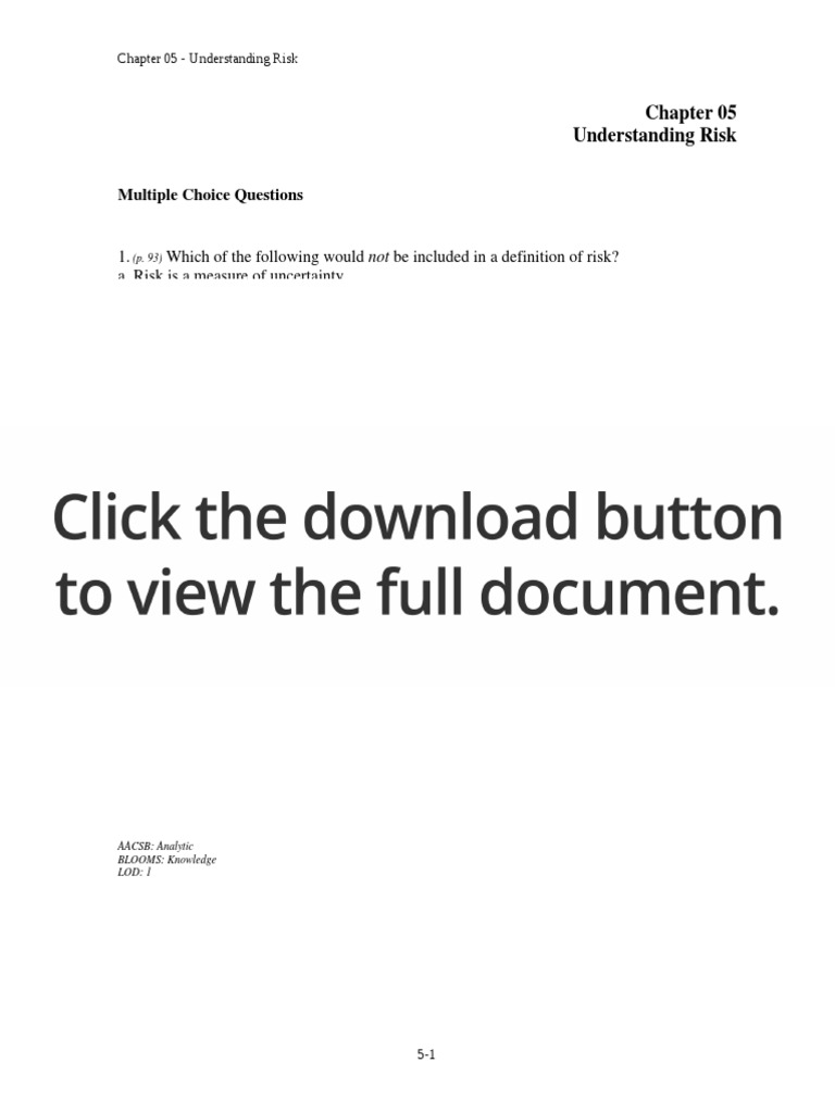 Chapter 05 Understanding Risk Amazon s3s3 Chapter 05 Understanding Risk ...