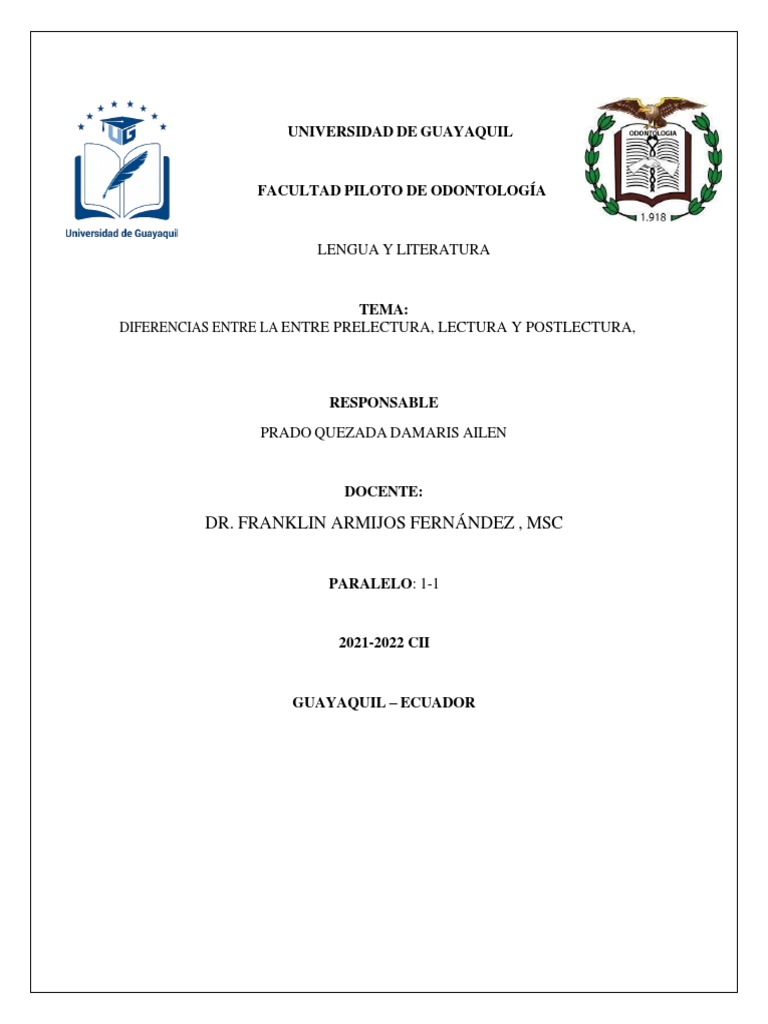 Diferencias Prelectura, Lectura y Poslectura | PDF | Conocimiento ...