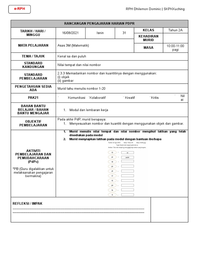 RPH SK Pendidikan Khas | PDF
