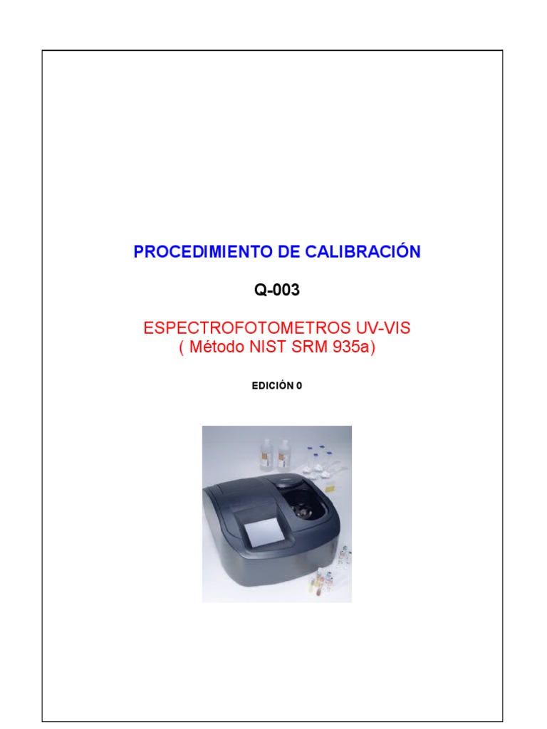 Q 003 (Espectrofotometros Uv Vis) | PDF | Calibración | Análisis