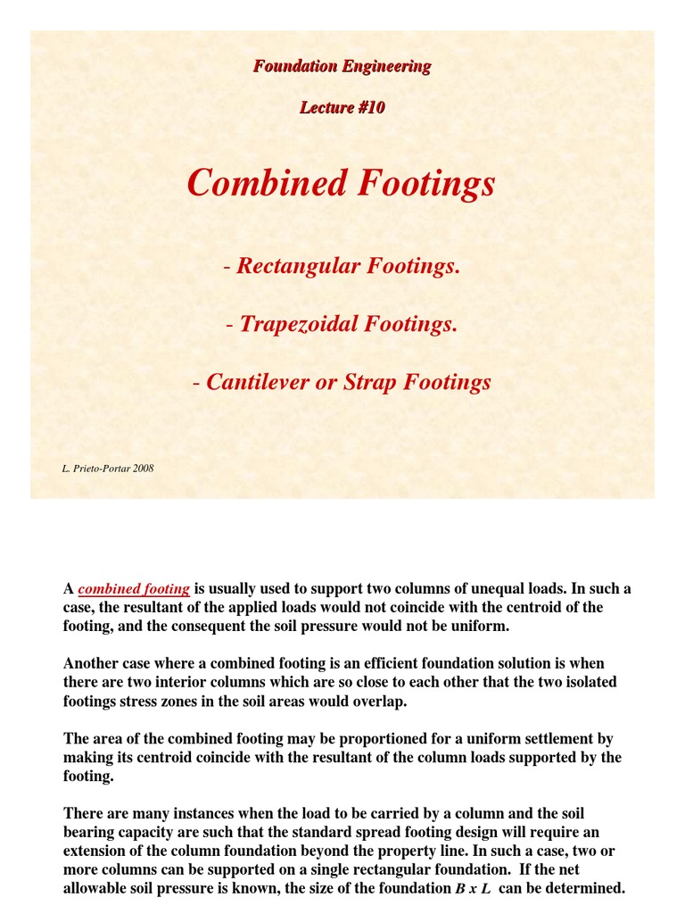 Combined Footing Design Techniques | PDF | Column | Stress (Mechanics)